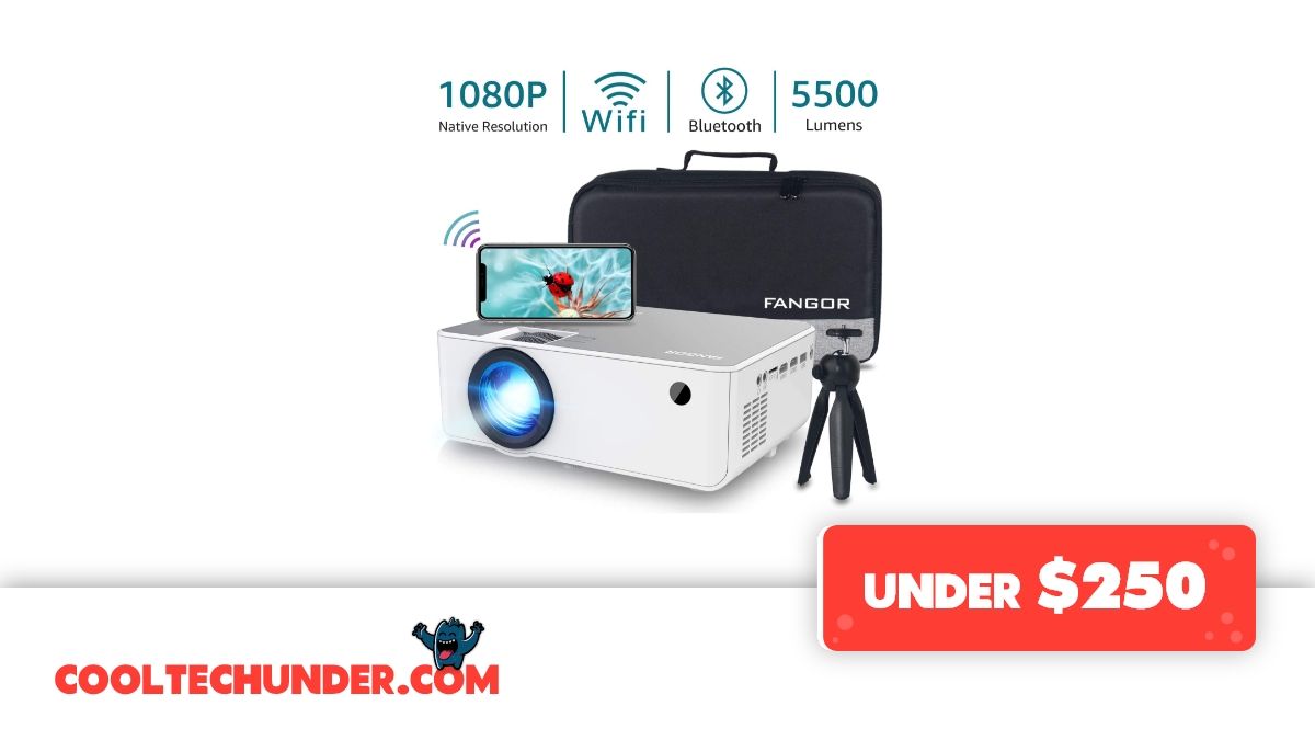 1080P HD Fangor 5500 Lumen 230" Portable Movie Projector | Cool Tech Under